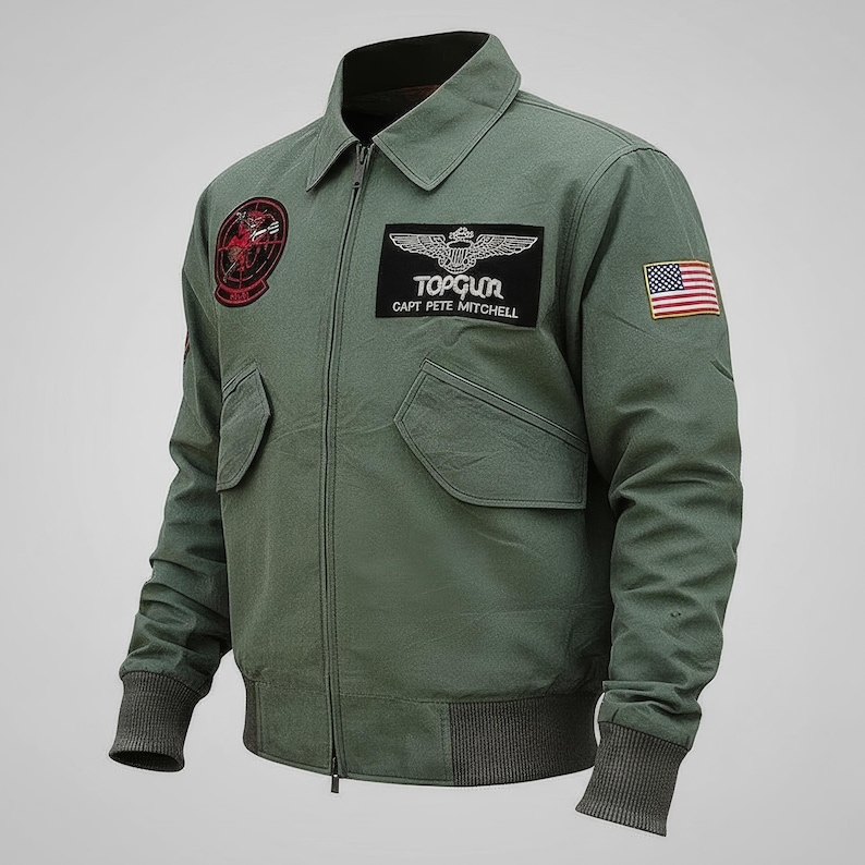 Tom Cruise Top Gun Maverick Bomber Leather Jacket Fighter Pilot Aviator ...