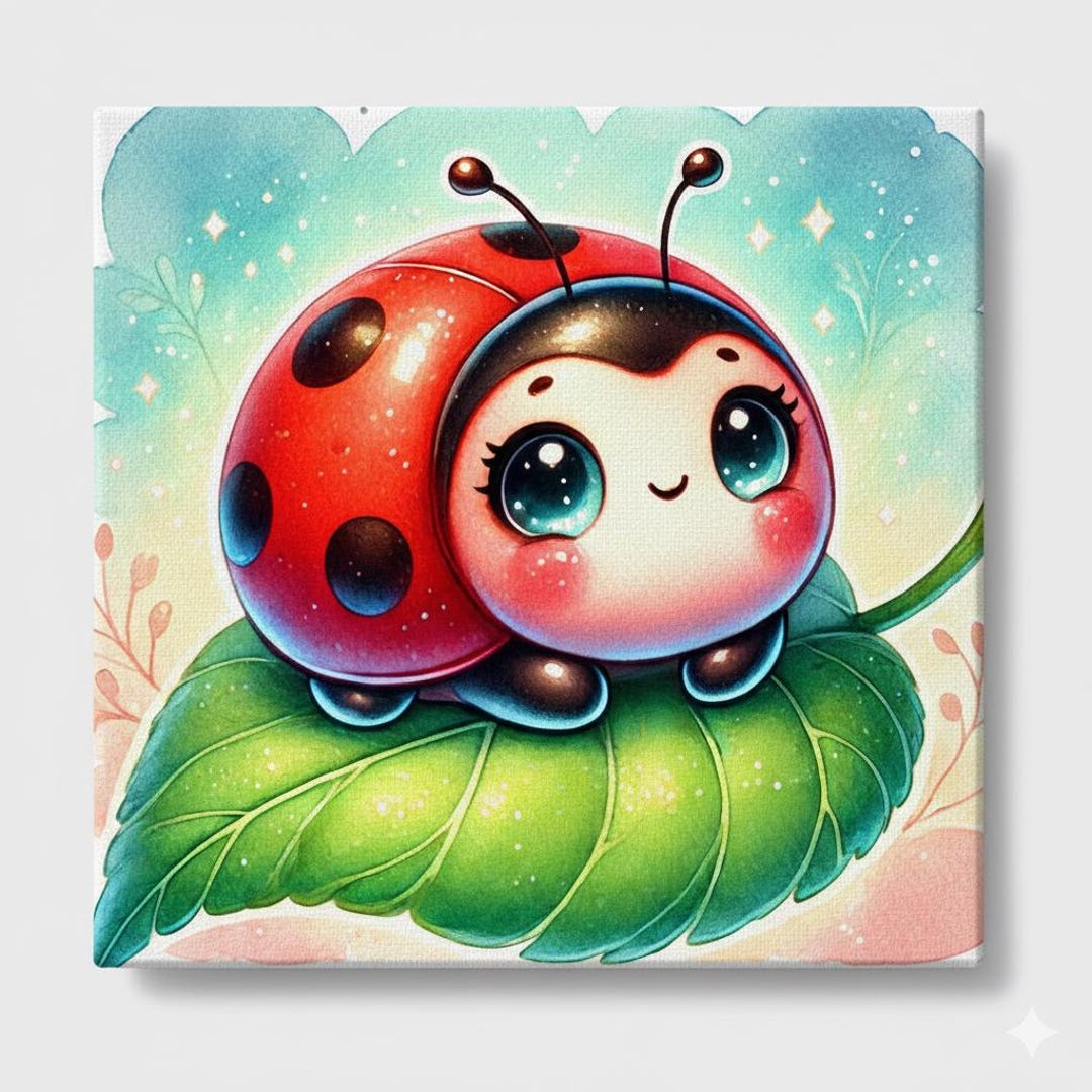 Baby Ladybird Nursery Wall Art Printable, Watercolor Ladybug Art, Kids ...