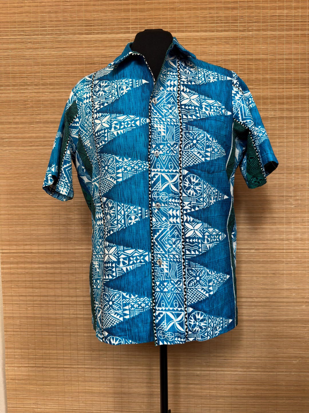 Vintage Hawaiian, Shirt Tapa Designs, Tiki Border Print, Free Shipping ...