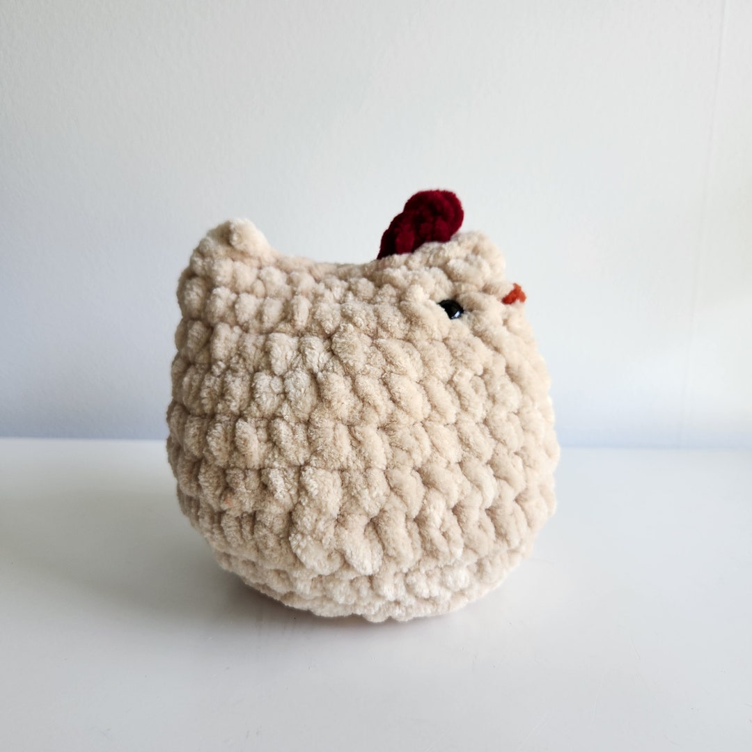 Cream Crochet Chicken Hen, Ready to Send - Etsy
