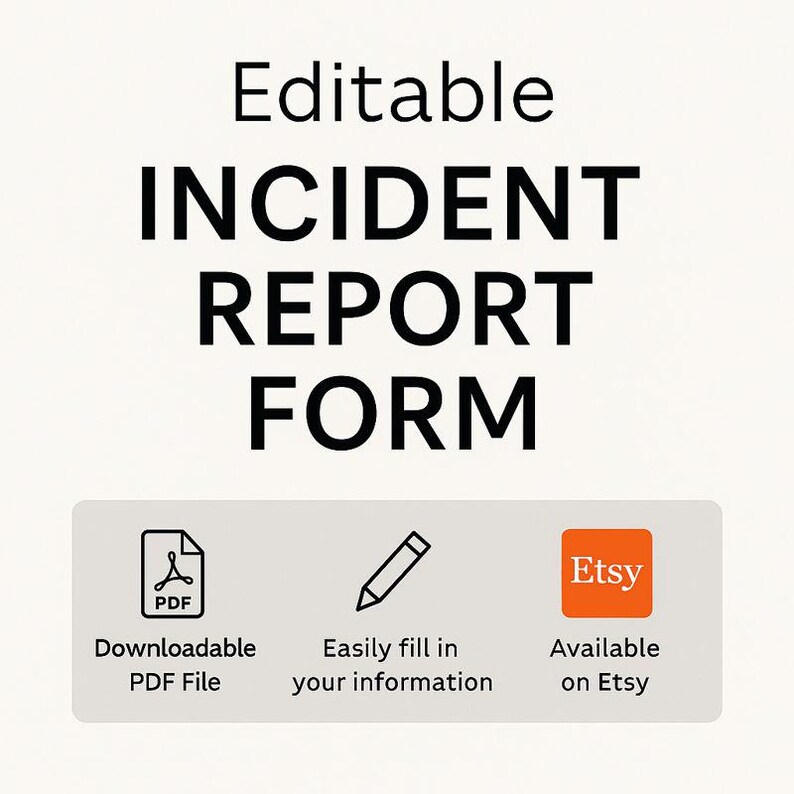Incident Report Form Template - Etsy