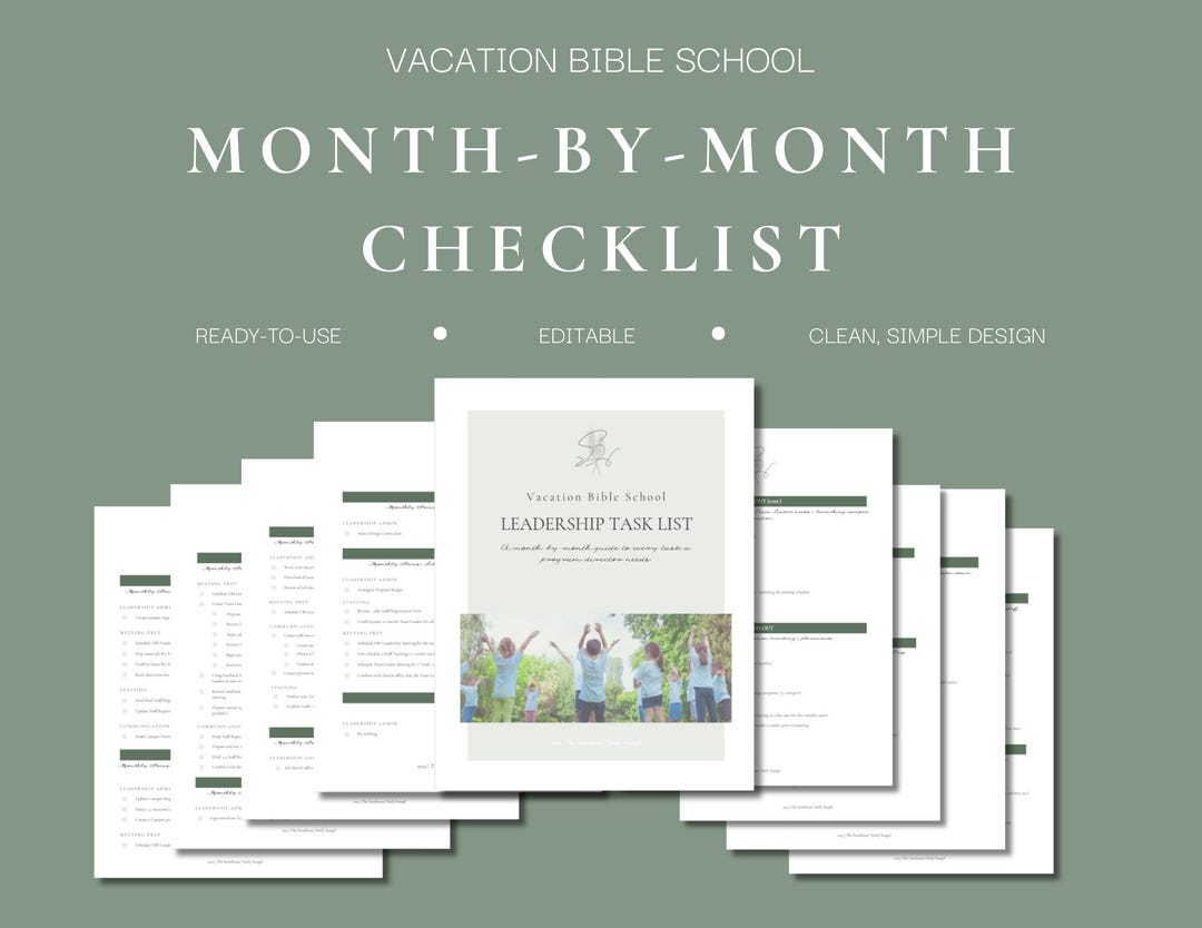 Printable + Editable Vacation Bible School Leadership Checklist - Etsy