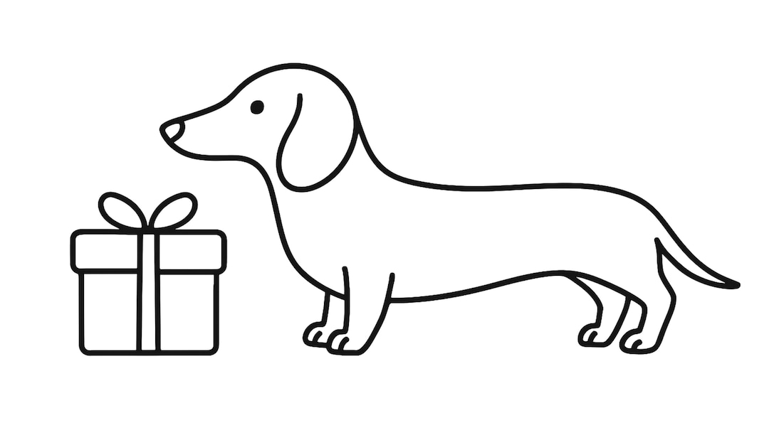 Doxie / Mini Daschund Coloring Page - Etsy