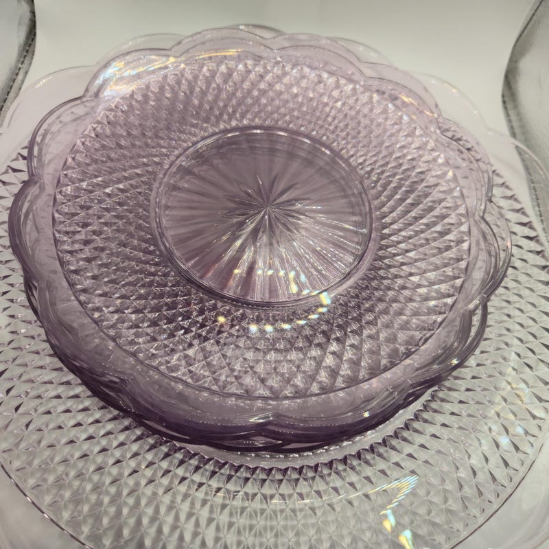 Vintage Glass Plates - Etsy