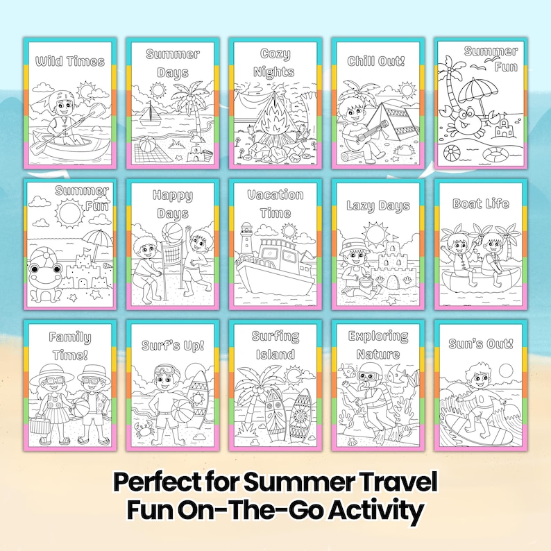 Summer Coloring Pages for Kids, Summer Coloring Book, Summer Coloring ...