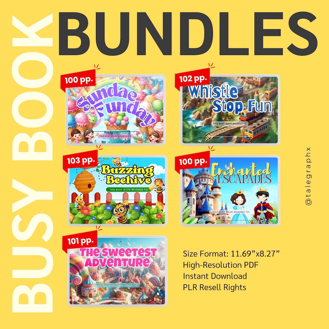 Printable Busy Book Mega Bundle for Kids | 5 Editable Interactive Early ...