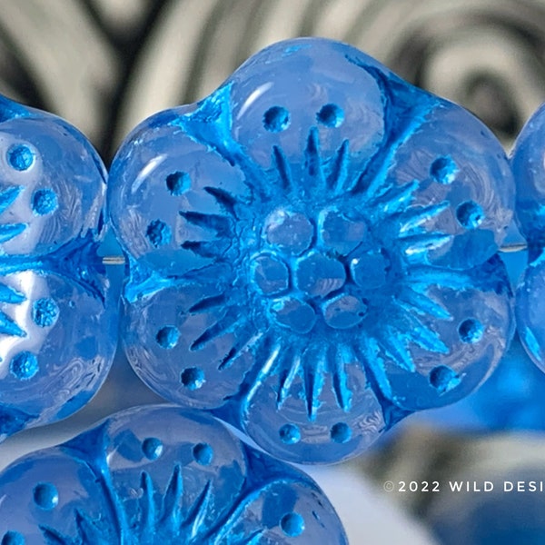 Blue Flower Beads - Etsy