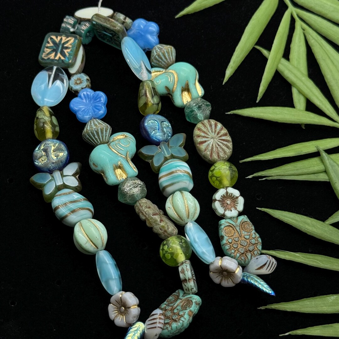 Czech Glass Bead Mix Matched Pairs One of a Kind Bead Mix Bead Destash ...