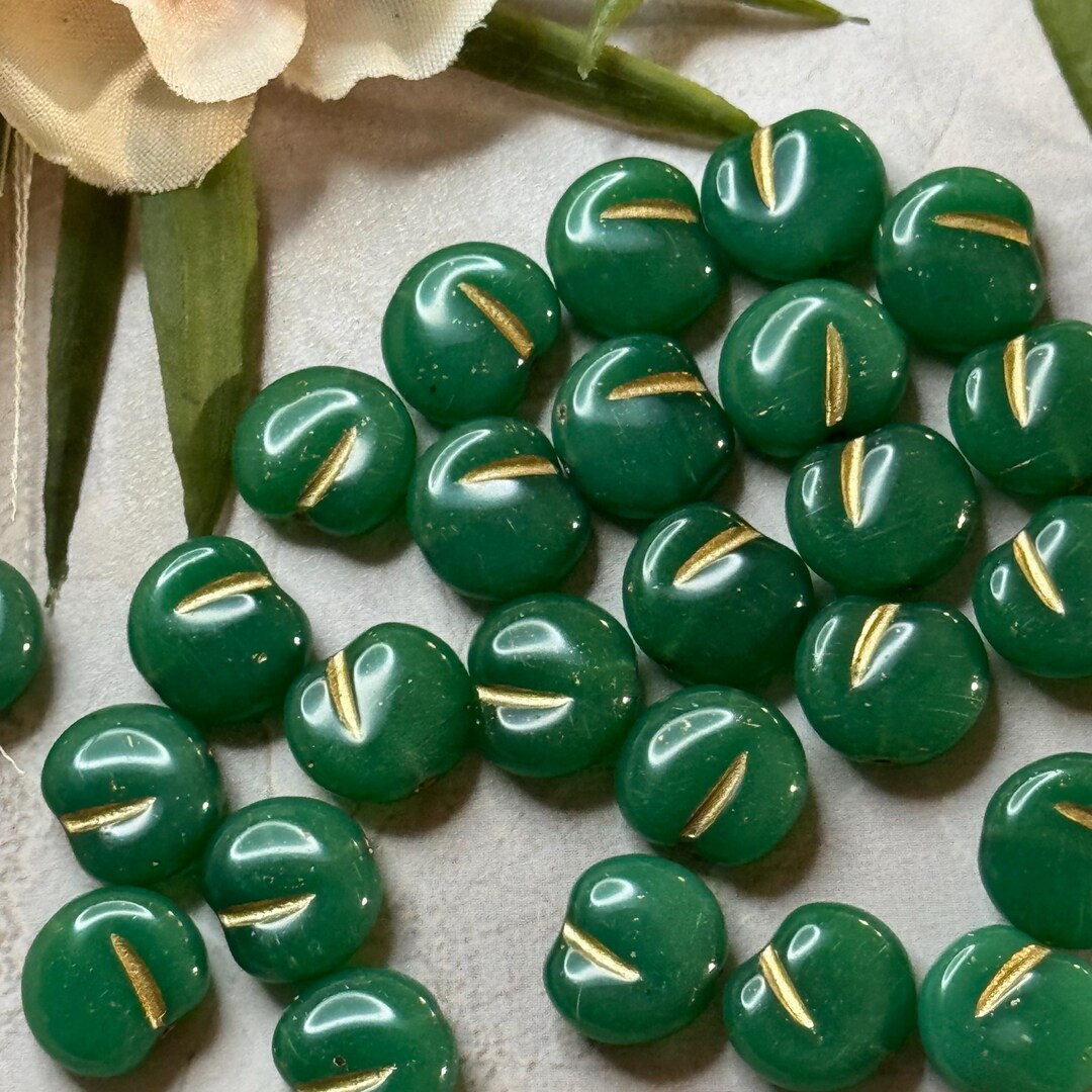 Green Apple Beads • Green Glass Apple Beads • 10pc • Green Fruit Beads ...