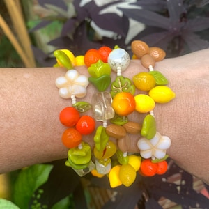 Fruit Bracelet • Glass Fruit Bracelet • Czech Glass Fruit Jewelry ...