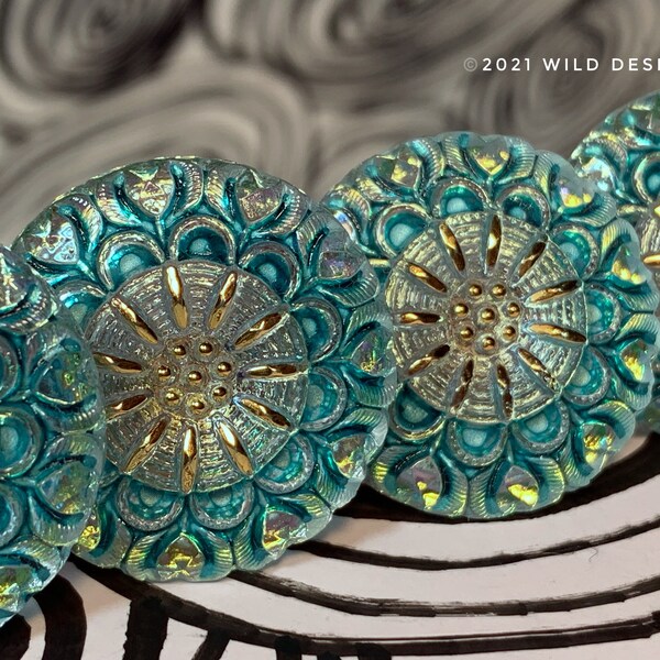 Large Floral Buttons - Etsy