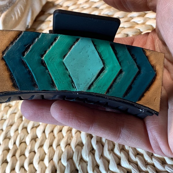 Leather Hair Clip - Etsy