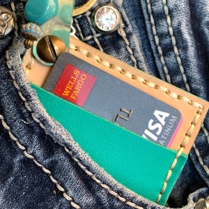 Leather Card Wallet • Tooled Leather • Minimalist Wallet • Mini Wallet ...