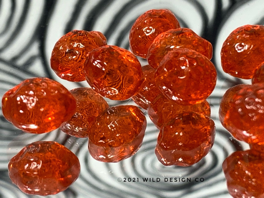Strawberry Beads Czech Glass Strawberry Beads, 10pc, Czech Berry Beads ...