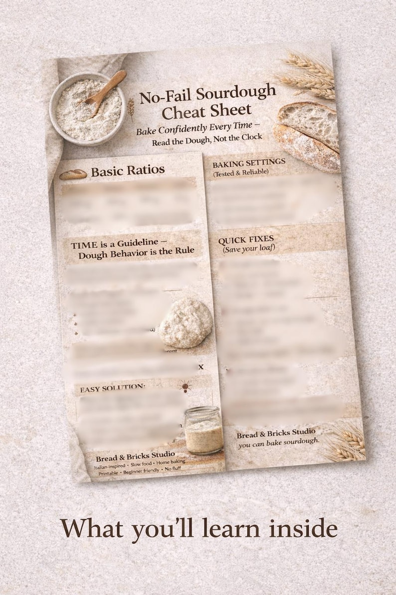No-fail Sourdough Cheat Sheet | Printable Sourdough Guide for Beginners ...