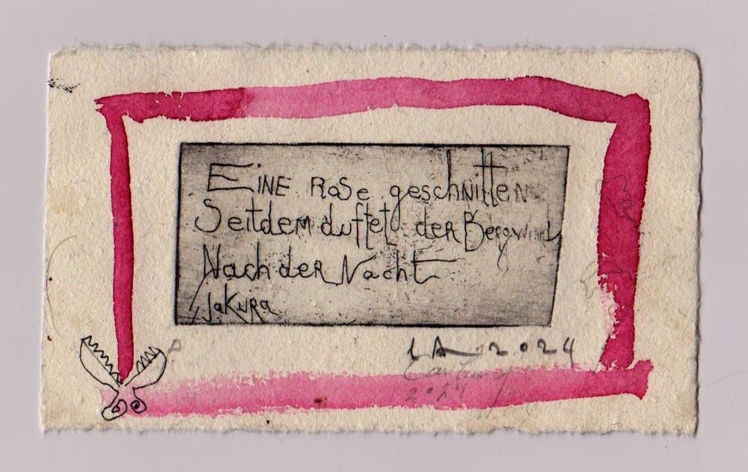 Eine Rose....haiku , Mit Kleiner Zeichnung - Etsy