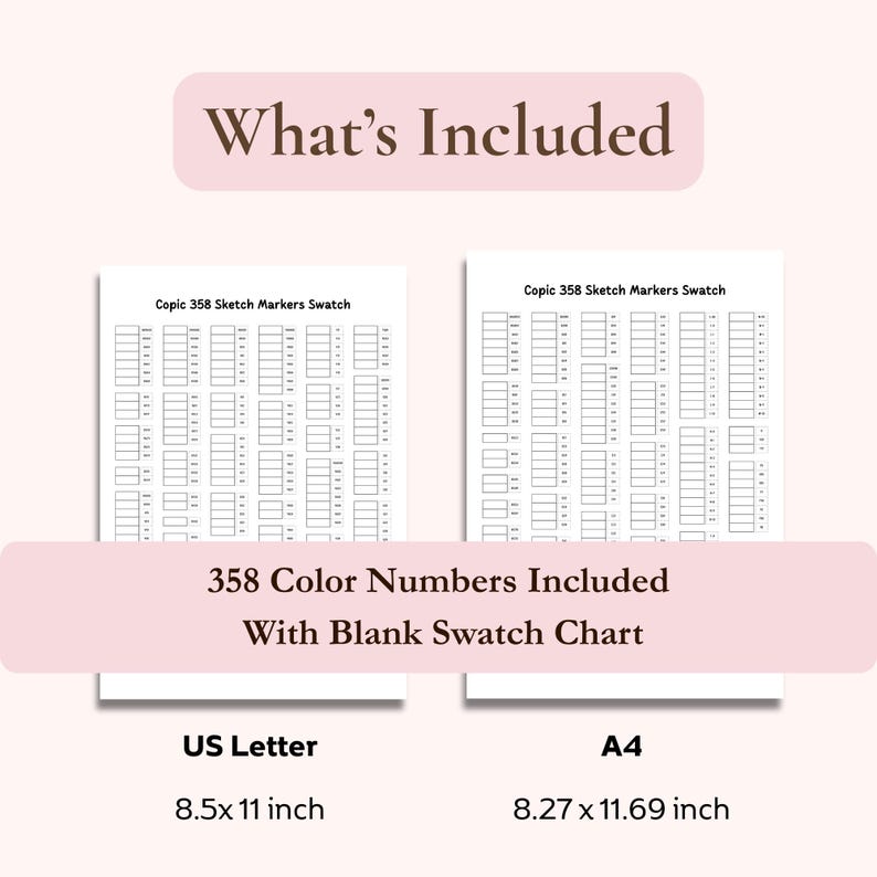 Copic Marker 358 Swatch Chart Printable (digital Download) - Etsy