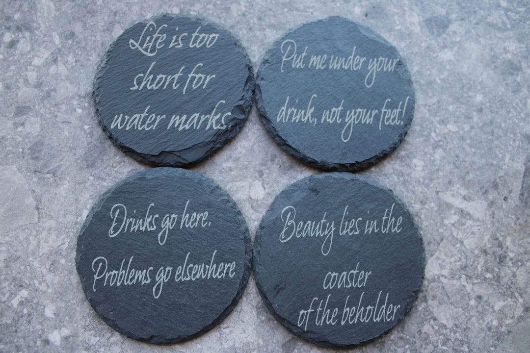 Engraved Slate Coasters With Funny Sayings - Etsy