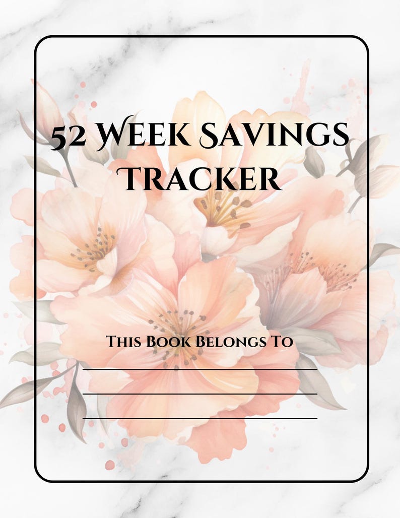 52 Week Savings Tracker - Etsy