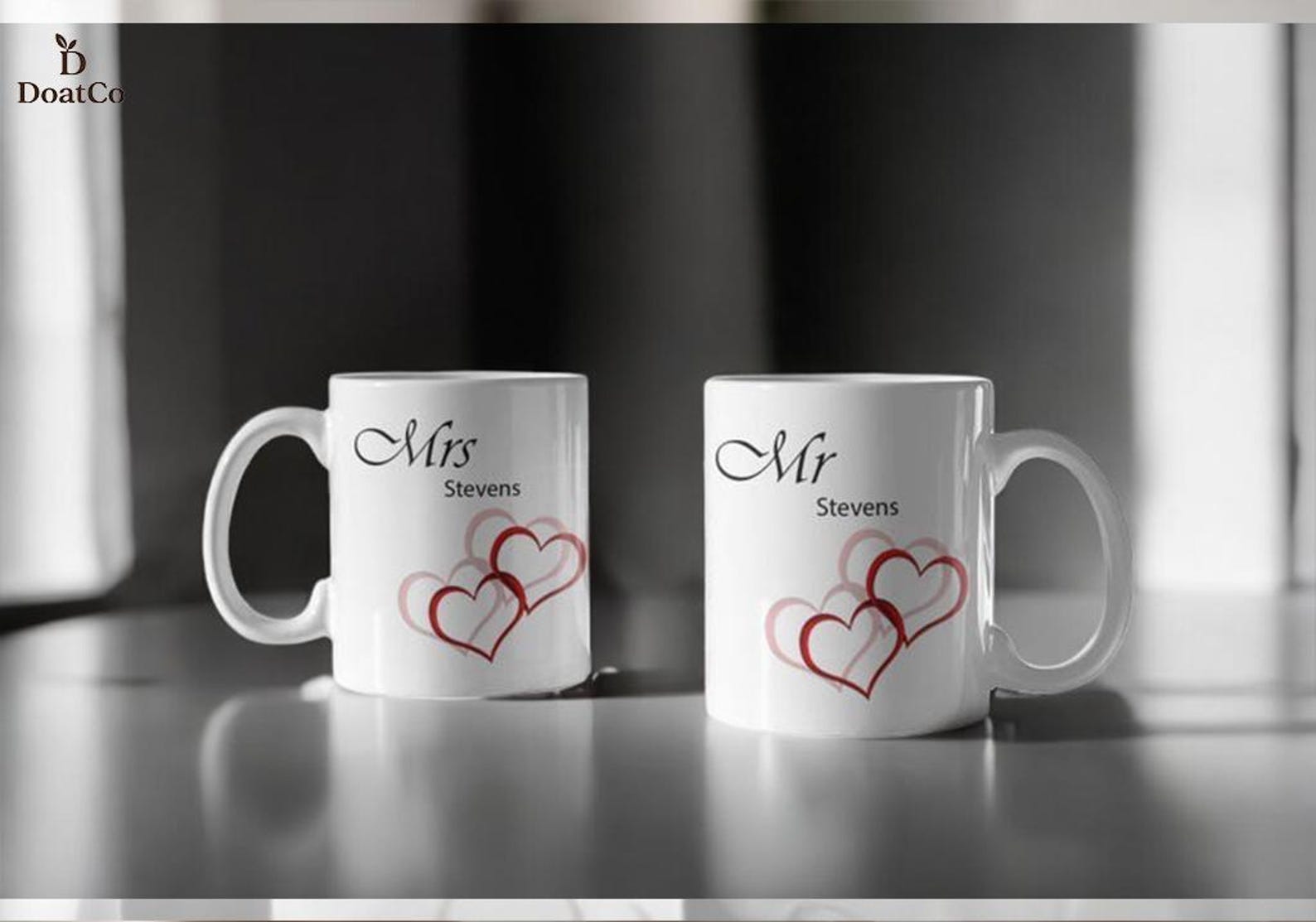 Personalized Name Mug Set, Custom Couple Coffee Mugs, His and Hers Mug ...