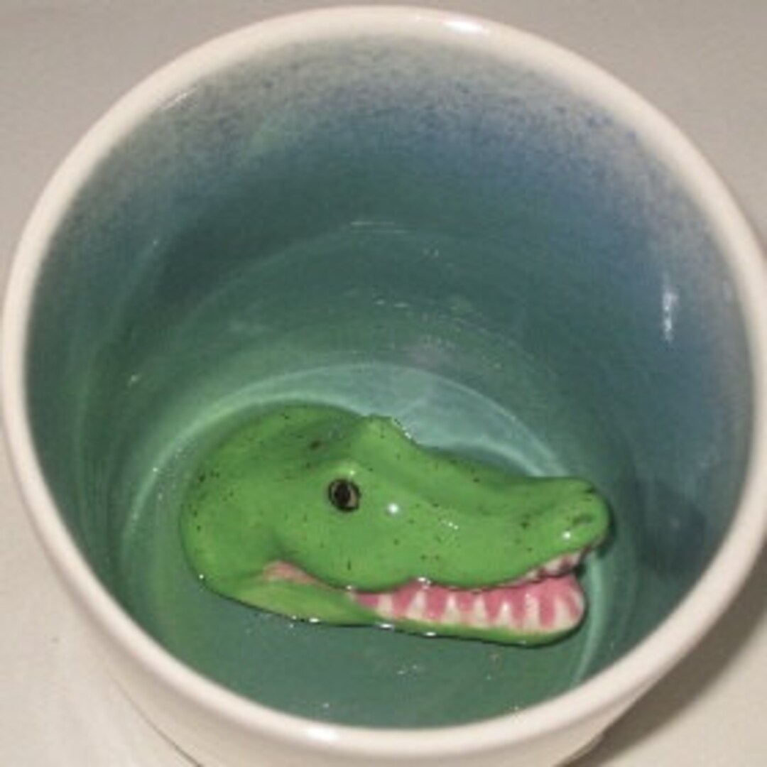 Alligator Surprise Mug Peekaboo Crocodile Teacup - Etsy