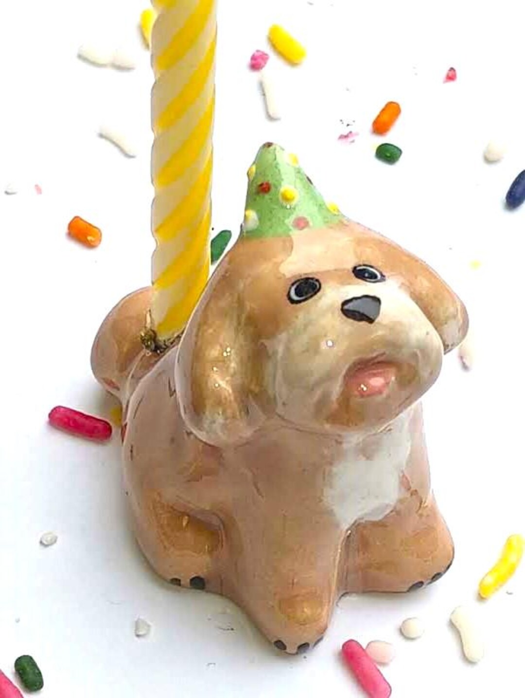 Cockapoo Candle Holder, Ceramic Cake Topper, Birthday Cake Gift - Etsy