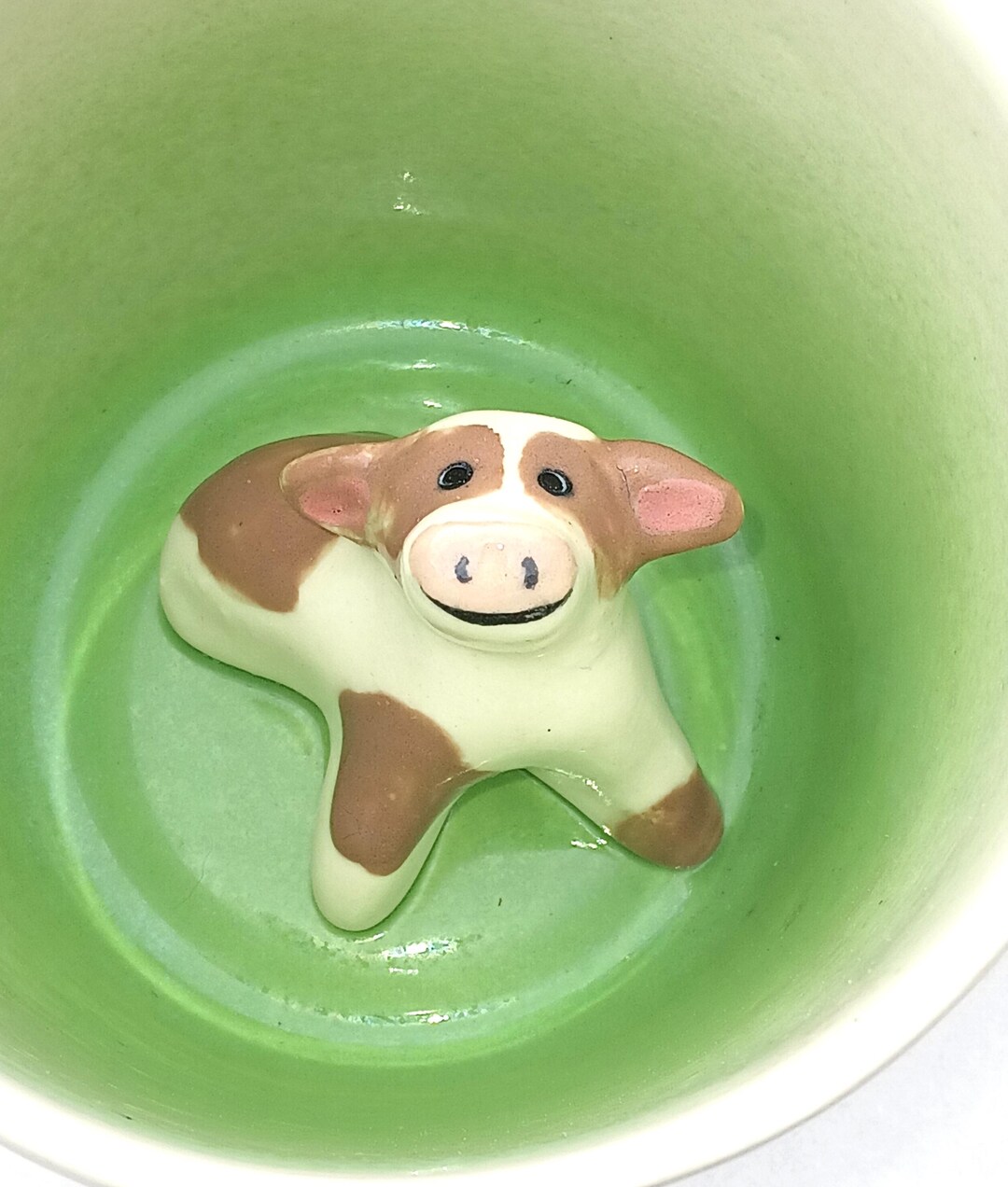 Brown Spot Cow Surprise Mug, Hidden Farm Animal Inside Teacup - Etsy