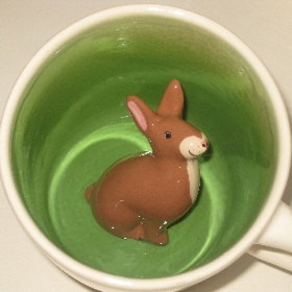 Brown Rabbit Surprise Mug Made to Order | Etsy
