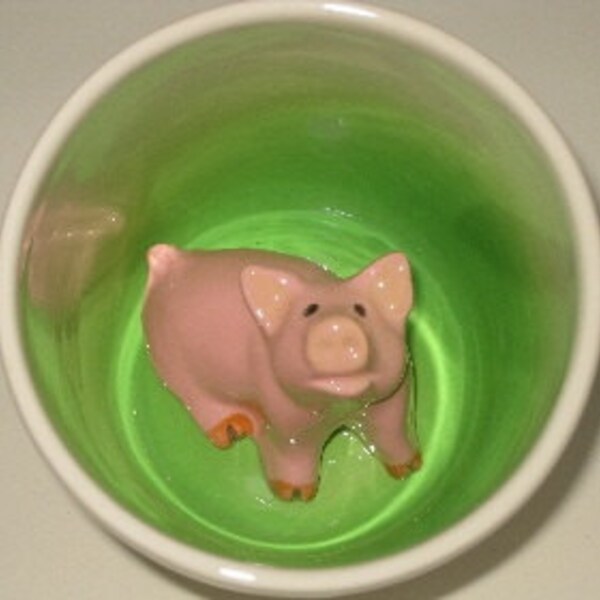 Coffee Cup With Pig and Bottom - Etsy