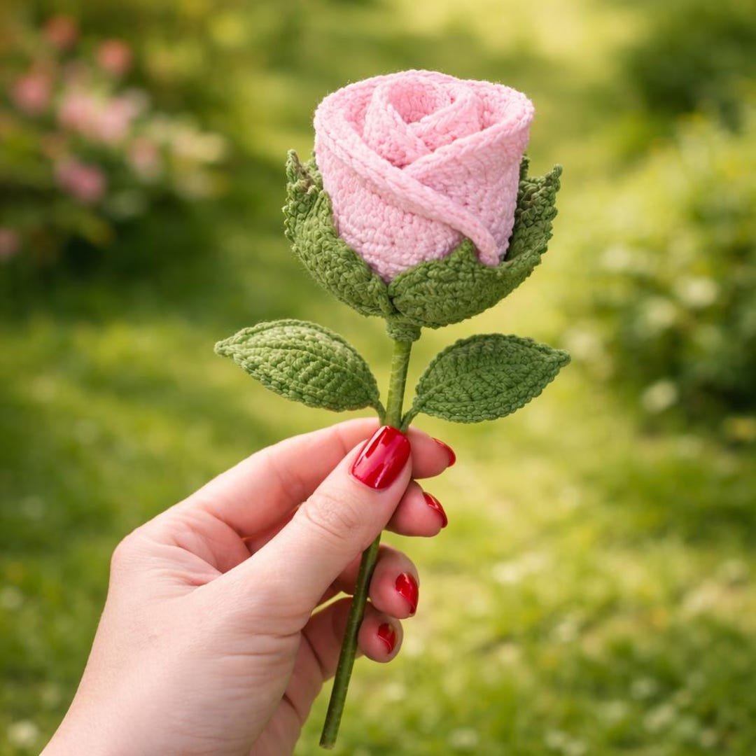 Crochet Rose Pattern PDF, Realistic Flower, Easy Step-by-step Tutorial ...
