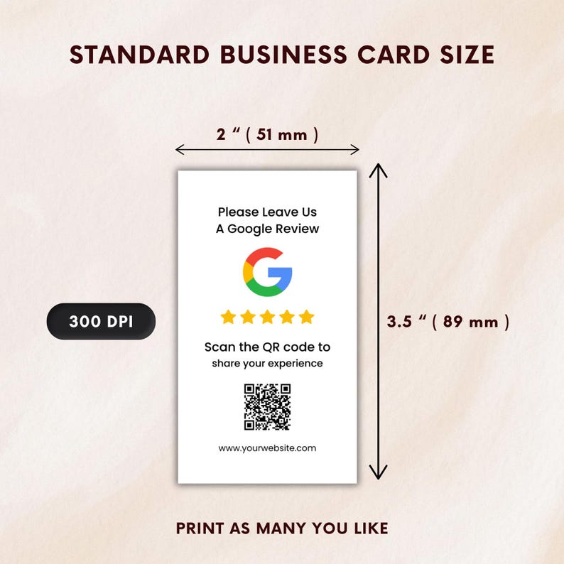 Google Review QR Code Card Template | Editable Canva Review Request ...
