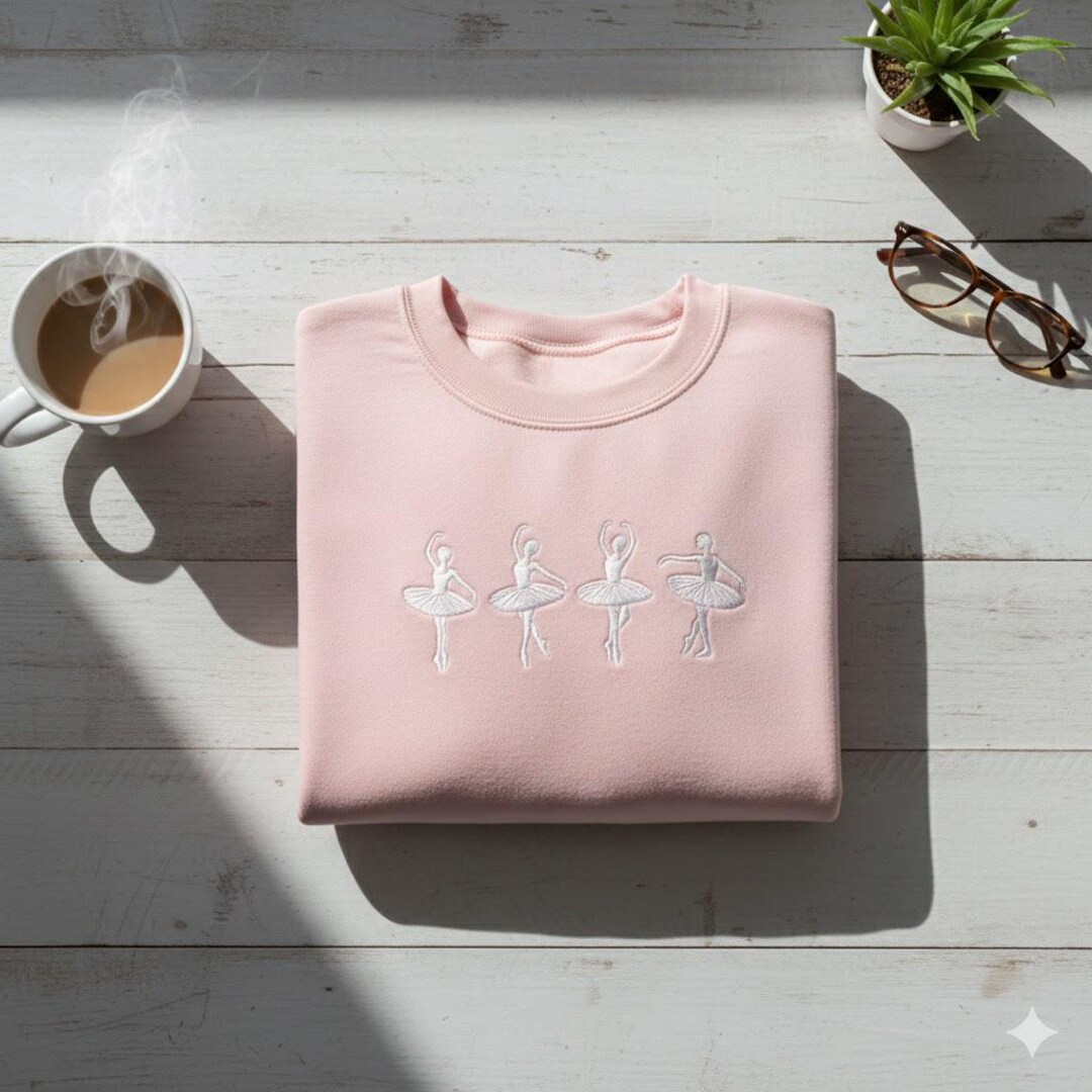 Embroidered Ballet Dancer Sweatshirt, Dance Teacher Gift - Etsy