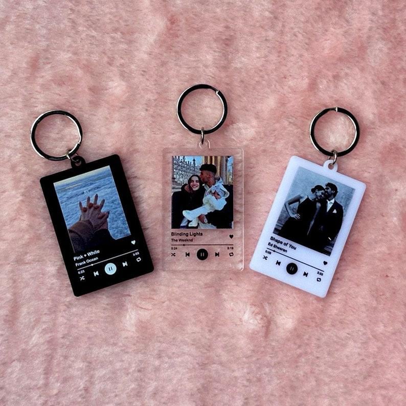 Personalized Song Keychain, Custom Photo Keychain, Music Keychain ...