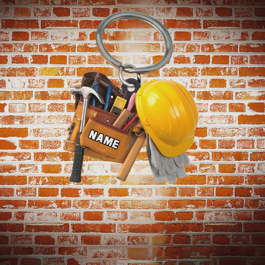 Personalized Ironworker Keychain, Custom Name Flat Acrylic Keychain for ...