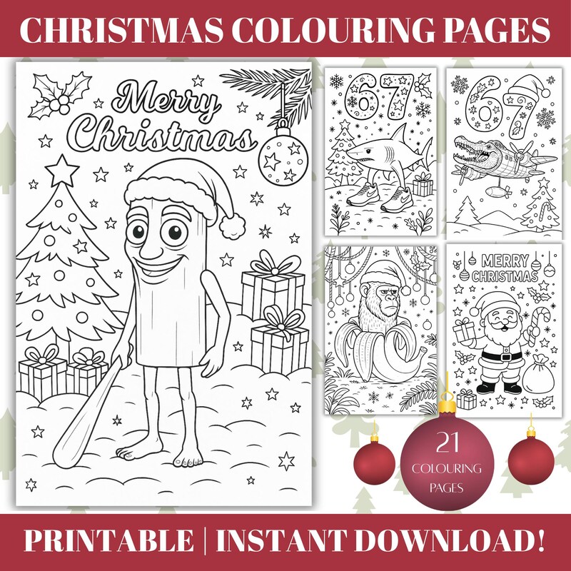 Brainrot Christmas Coloring Pages - Etsy