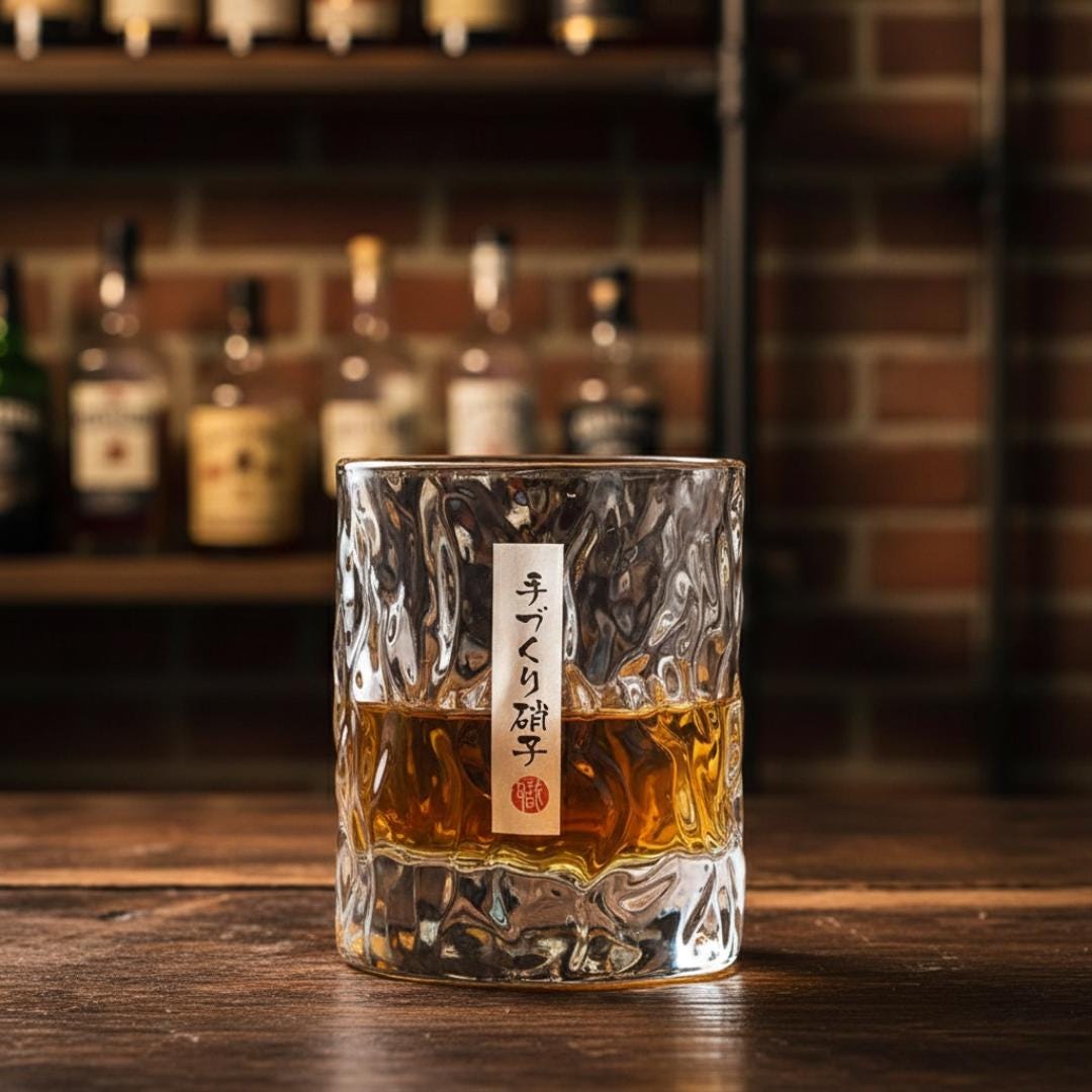 Japanese Textured Whiskey Glass | Crystal Old Fashioned Tumbler ...