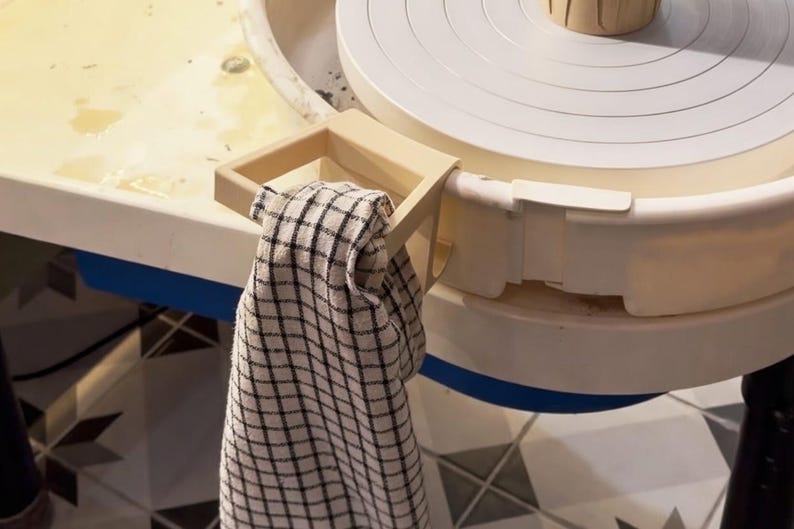 Pottery Wheel Splash Pan Towel Holder | Clip-on Studio Organizer Tool ...