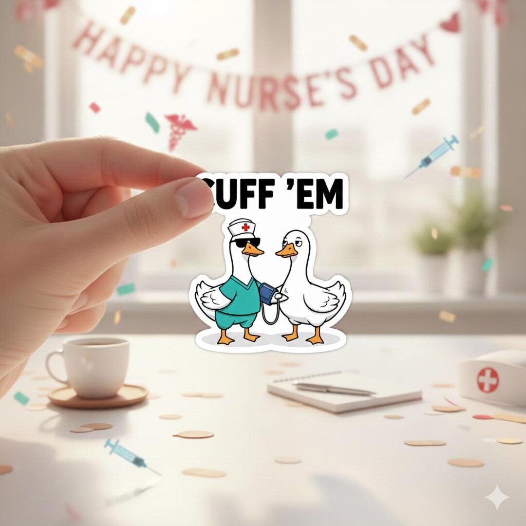 Goose Nurse Sticker, Er Nurse Sticker, Silly Rn Cuff Em Er Health Care ...