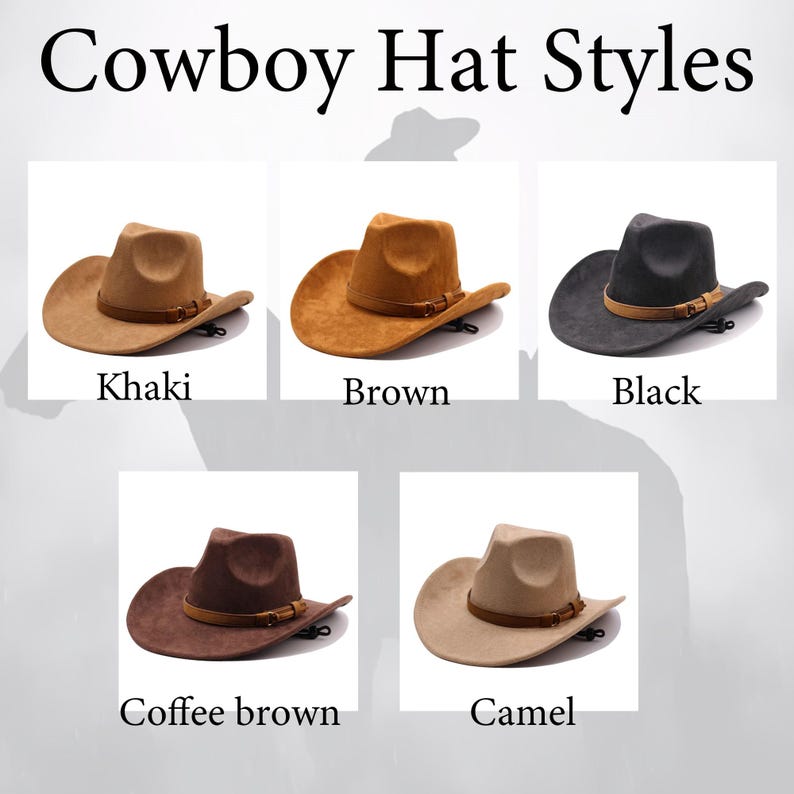 Wide Brim Felt Cowboy Hat Custom Text Western Style Hat, Vegan Suede ...