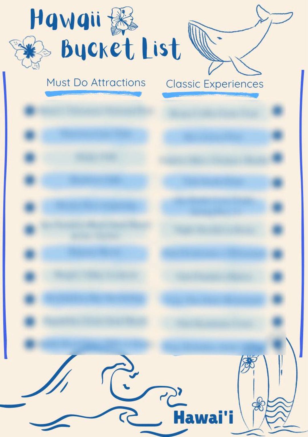 Hawaiʻi Bucket List Printable – Hawaiʻi "the Big Island" Travel Guide ...