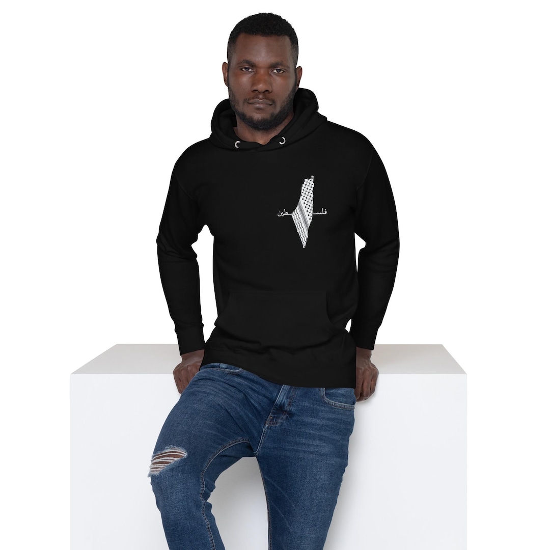 Falasteen Arabic Calligraphy Hoodie, Minimalist Palestinian Solidarity ...
