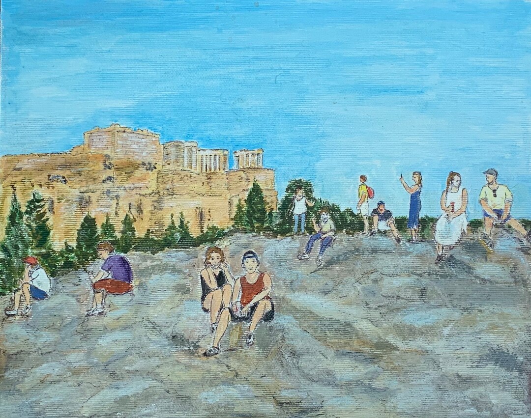 Acrylic Painting of the Acropolis From a Distance - Etsy