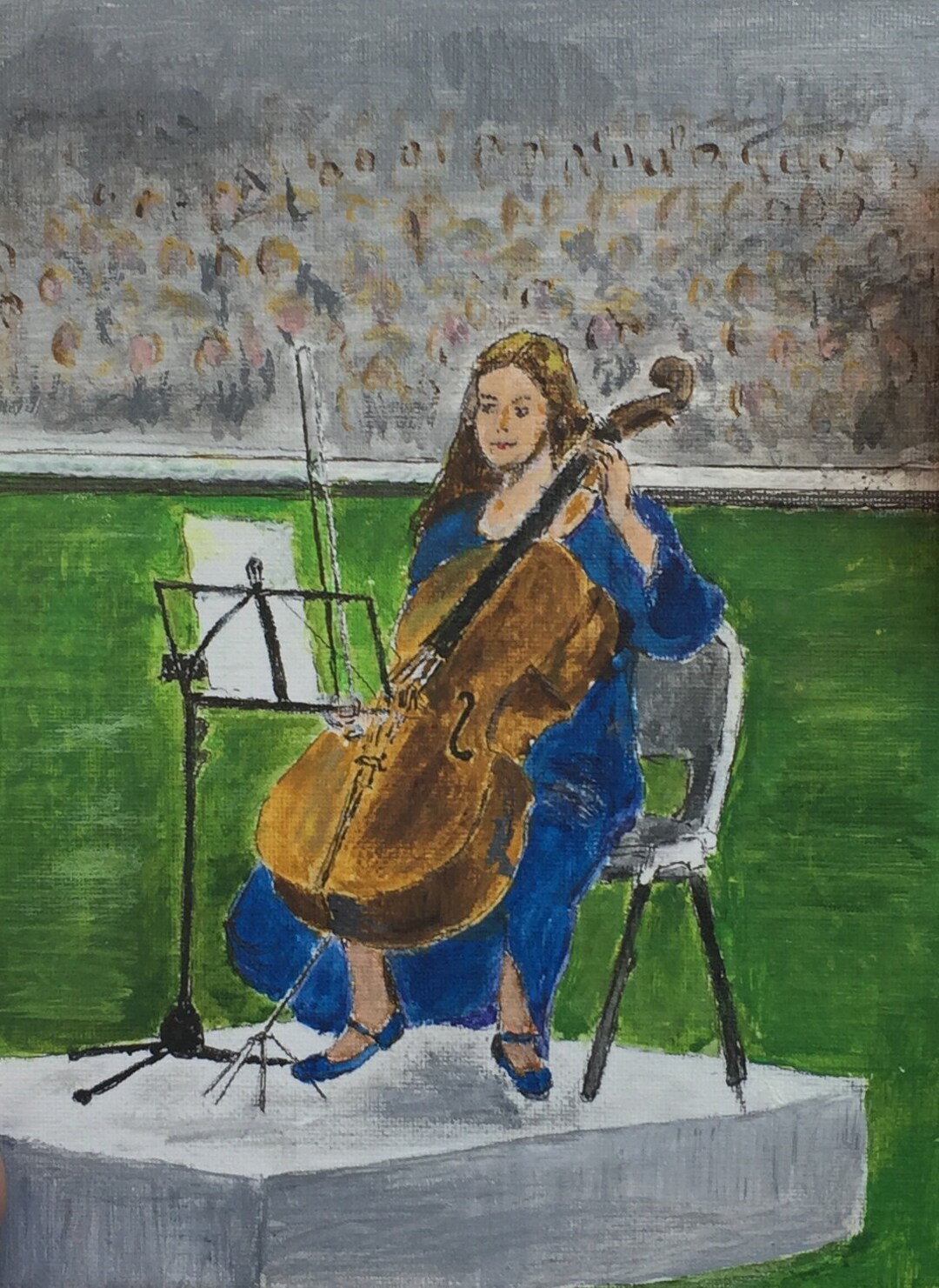 Acrylic Painting of a Chelo Player - Etsy