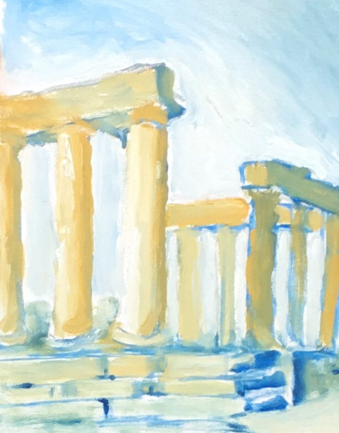Oil Painting of an Ancient Greek Temple - Etsy