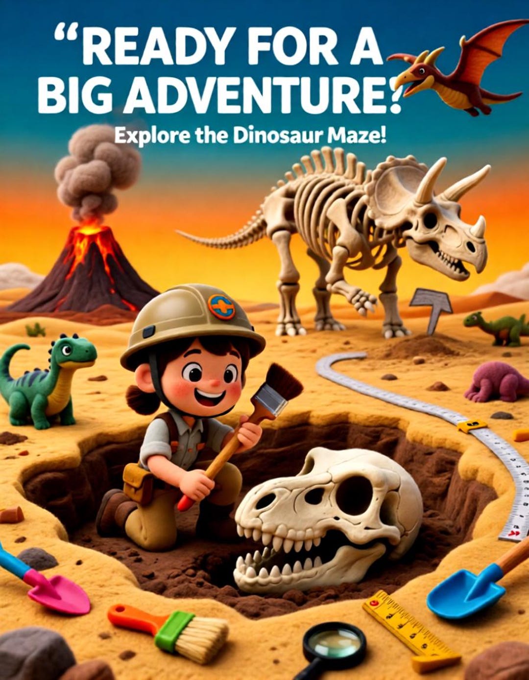 Dinosaur Fossil Dig Maze Book: Digital Flipbook Ages 6-11 Instant ...