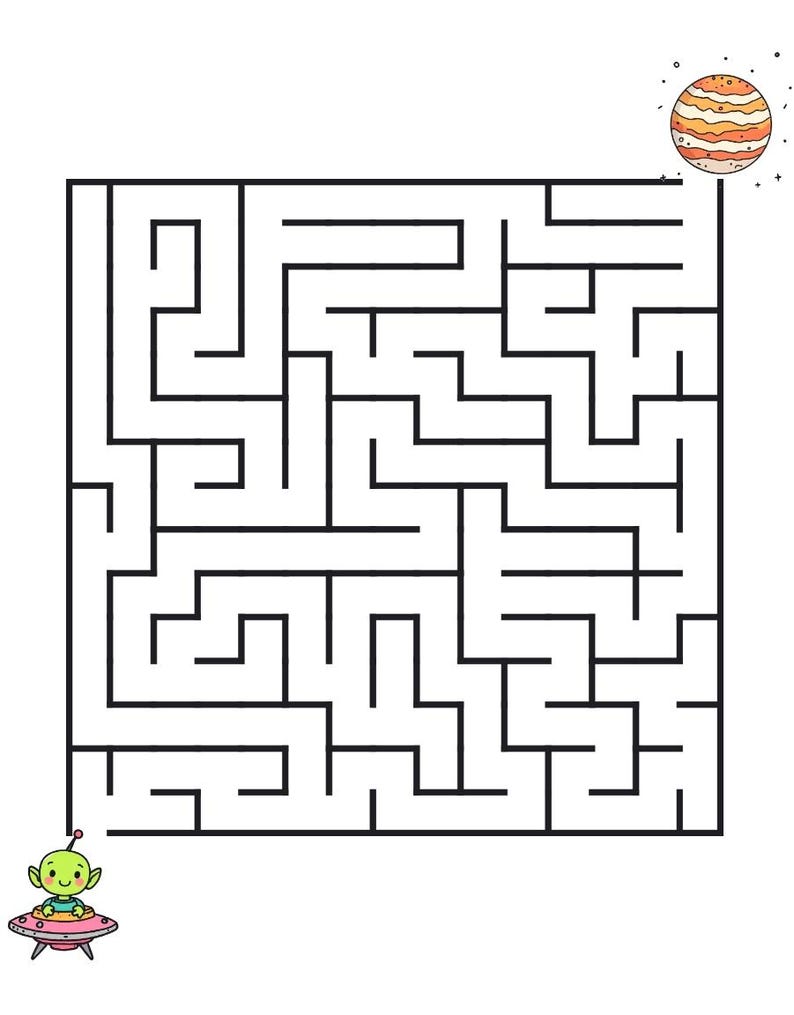 Solar System Planet Hop Maze Book: Digital Flipbook Ages 6-11 Instant ...