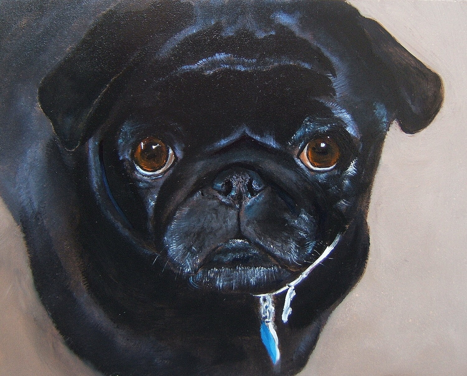 Black Pug Art Print of an Original Oil Painting /pug Dog | Etsy