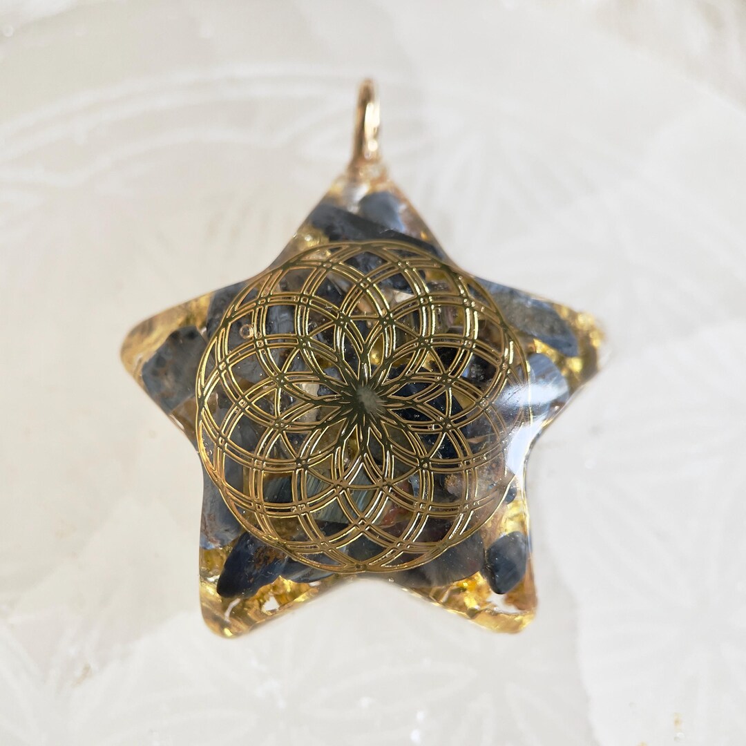 High-vibration Pietersite Stone Star Seed of Life Healing Orgonite ...