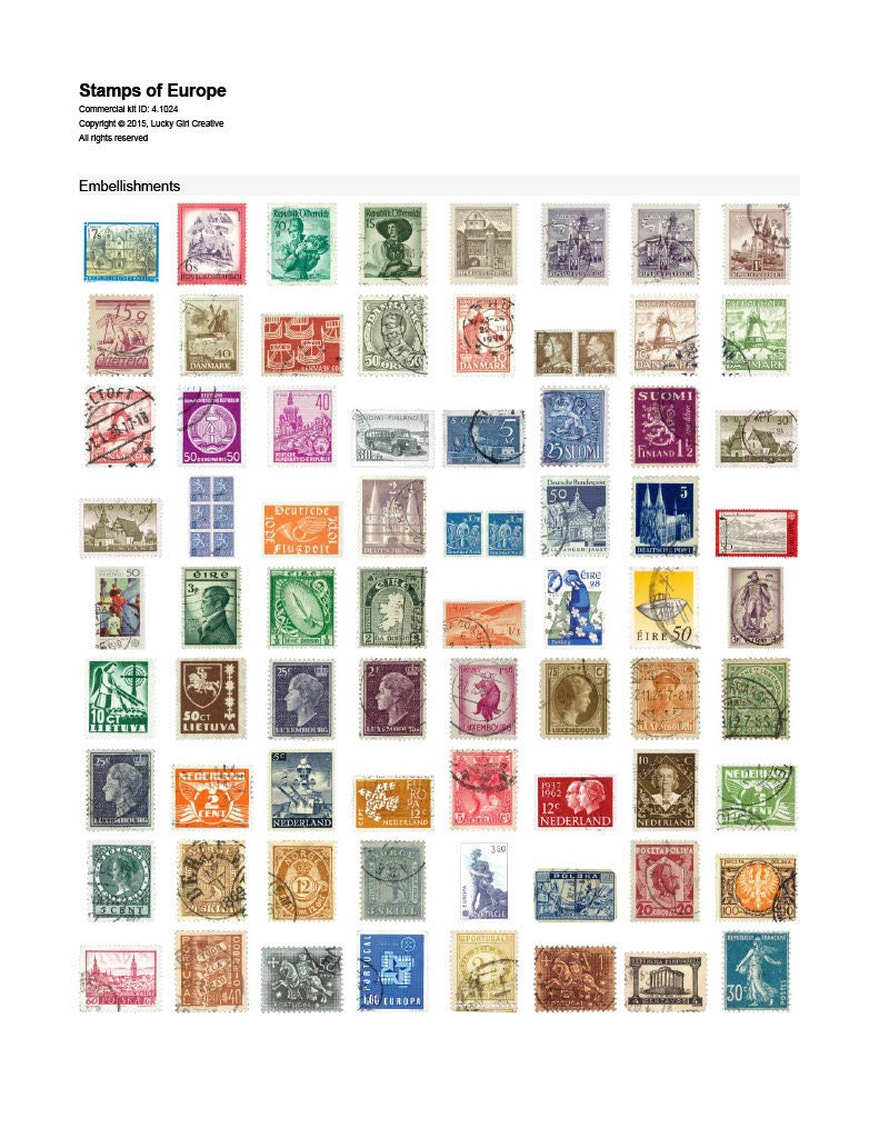 Stamps of Europe - Etsy