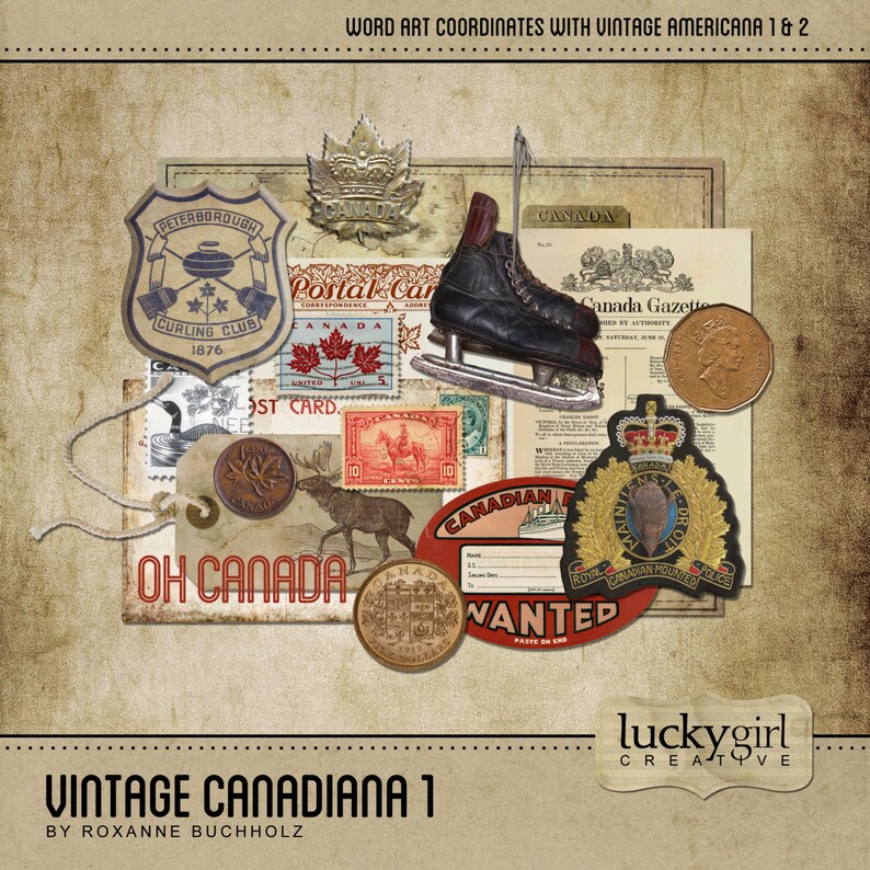 Vintage Canadiana 2 Digital Scrapbooking Kit - Etsy